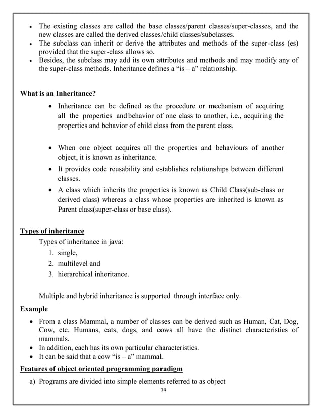 Cs3391 Oop Unit I Notes Finalpdf Programming Languages Computing