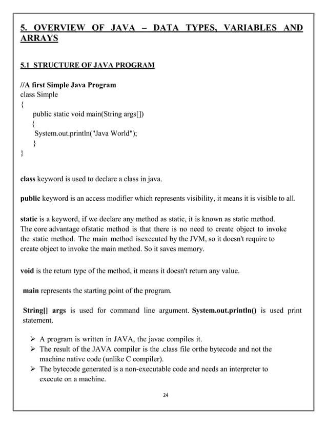 CS3391 -OOP -UNIT – I NOTES FINAL.pdf | Programming Languages | Computing