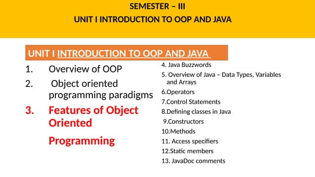 Cs3391 Object Oriented Programmingppt Topic 3pptx Programming Languages Computing