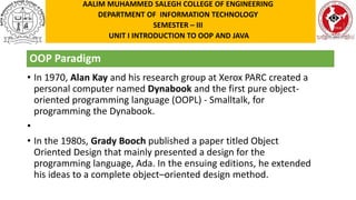 CS3391 OOP UT-I T2 OBJECT ORIENTED PROGRAMMING PARADIGM.pptx