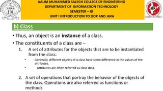 CS3391 OOP UT-I T3 FEATURES OF OBJECT ORIENTED PROGRAMMING | PPT
