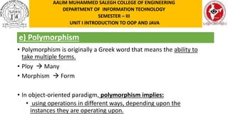 CS3391 OOP UT-I T3 FEATURES OF OBJECT ORIENTED PROGRAMMING | PPT