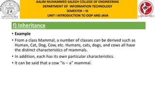 CS3391 OOP UT-I T3 FEATURES OF OBJECT ORIENTED PROGRAMMING | PPT
