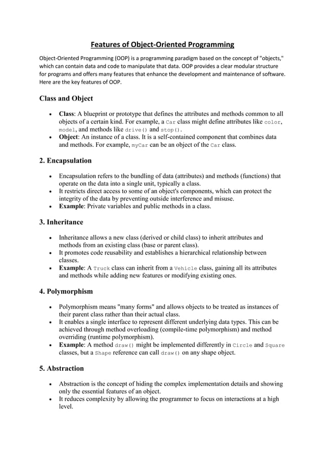 CS3391 Features of Object Oriented .docx