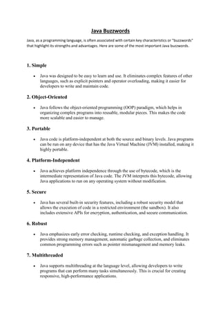 CS3391 Java Buzzwords in OOPS Concept.docx