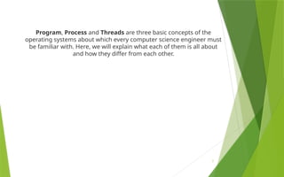 THREADS IN OPERATING SYSTEM & multitasking | PPT