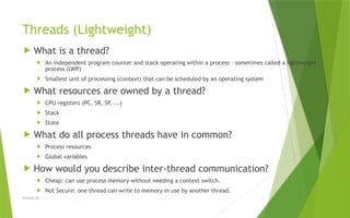 THREADS IN OPERATING SYSTEM & multitasking | PPT