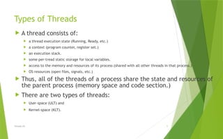 THREADS IN OPERATING SYSTEM & multitasking | PPT