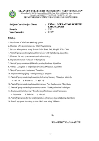CS3451-INTRODUCTION TO OPERATING SYSTEM-91035556-OS LAB CSE.docx