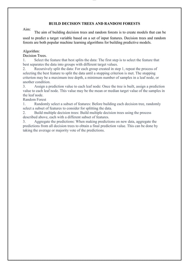 CS3491-AI and ML lab manual cs3491 r2021 | DOCX