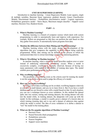 CS3491_Artificial Intelligence and data science _ QB | PDF