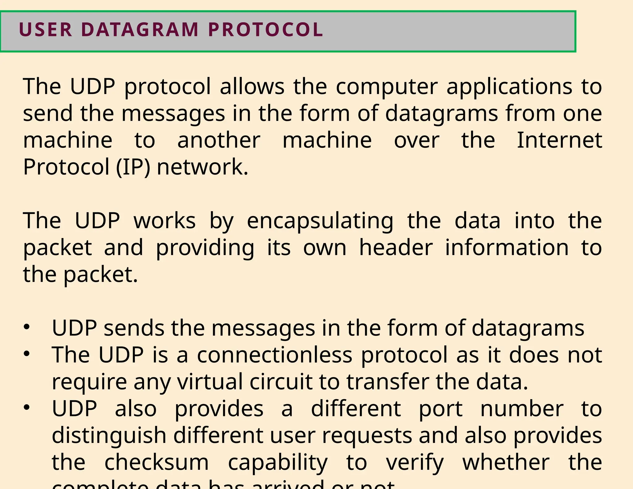 CS3591- Computer Networks Unit-2 Transport layer | PPTX