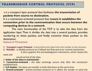 CS3591- Computer Networks Unit-2 Transport layer | PPTX