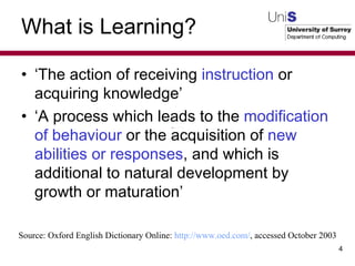 CS364 Artificial Intelligence Machine Learning | PPT