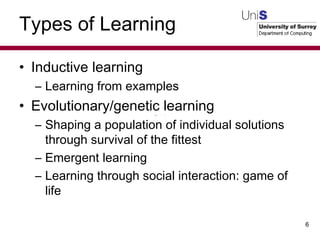 CS364 Artificial Intelligence Machine Learning | PPT