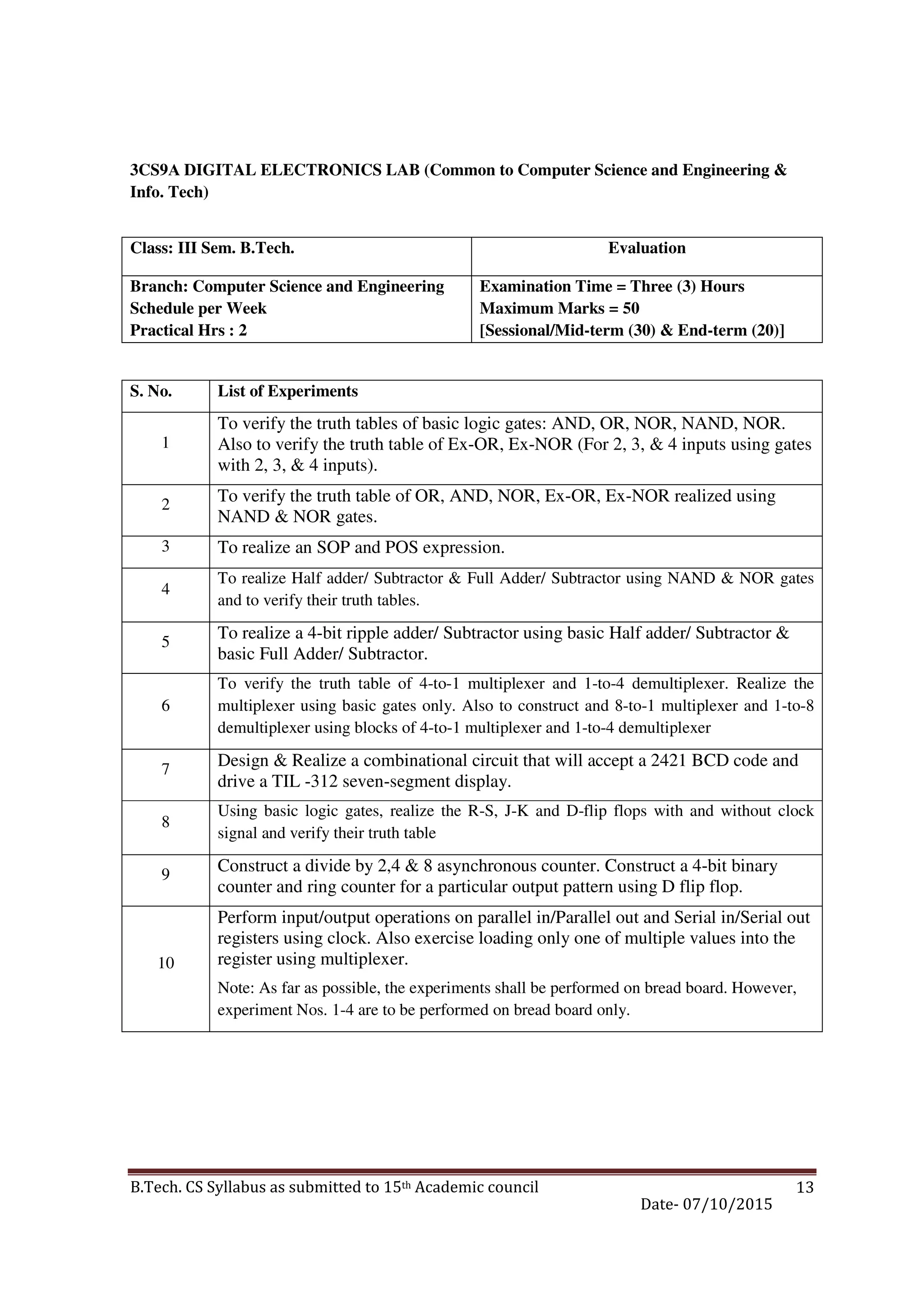 rtu cs branch syllabus | PDF