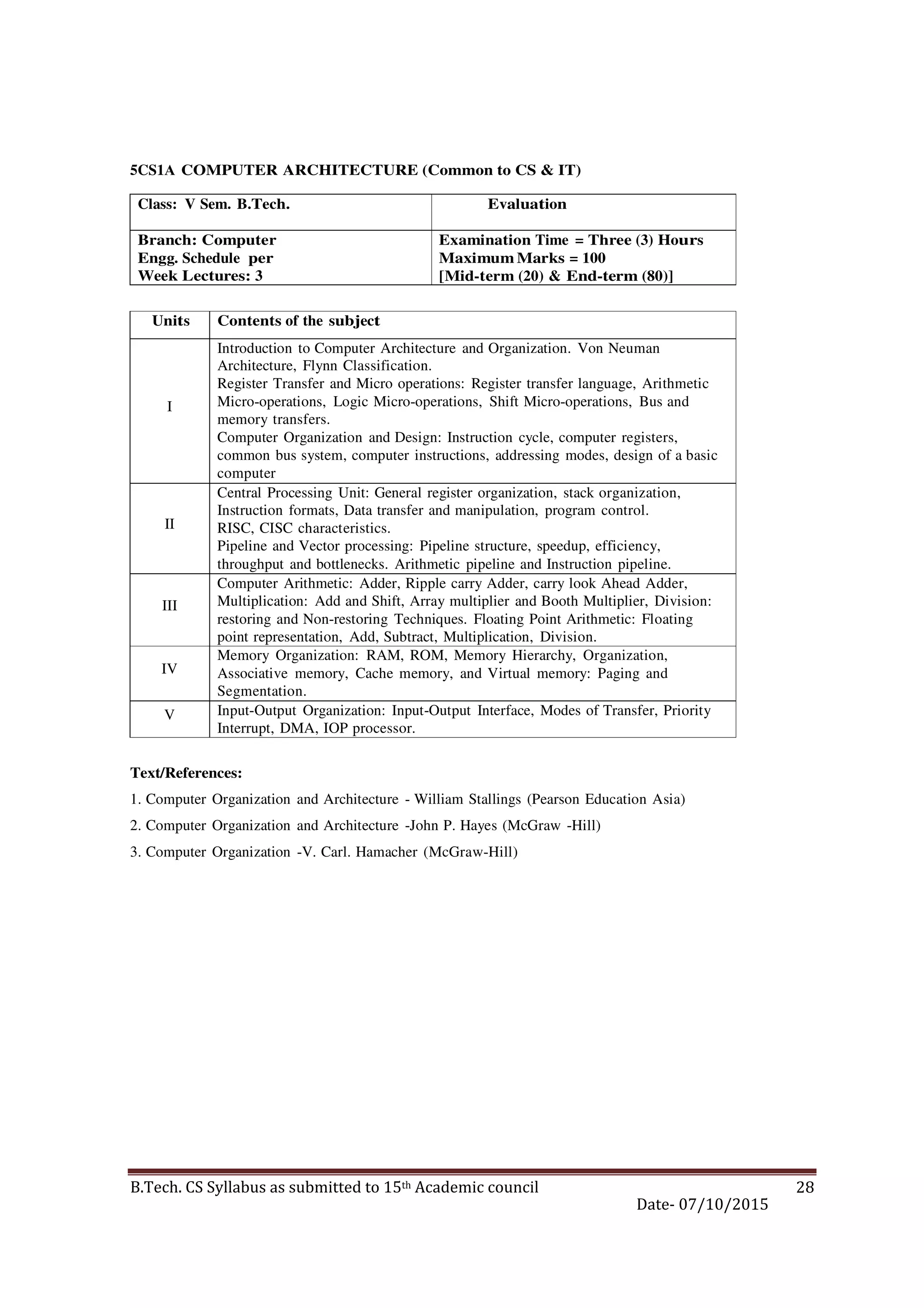 rtu cs branch syllabus | PDF