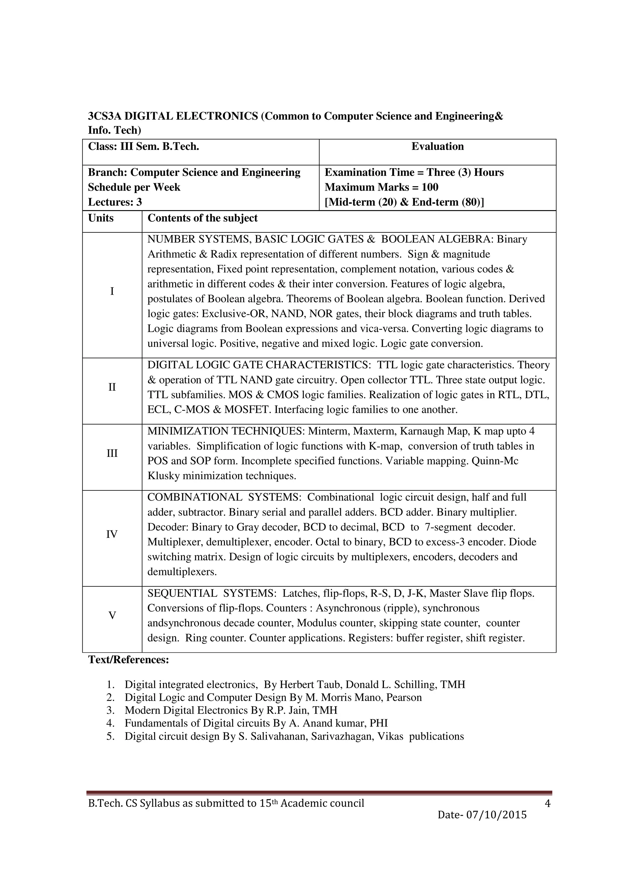 rtu cs branch syllabus | PDF