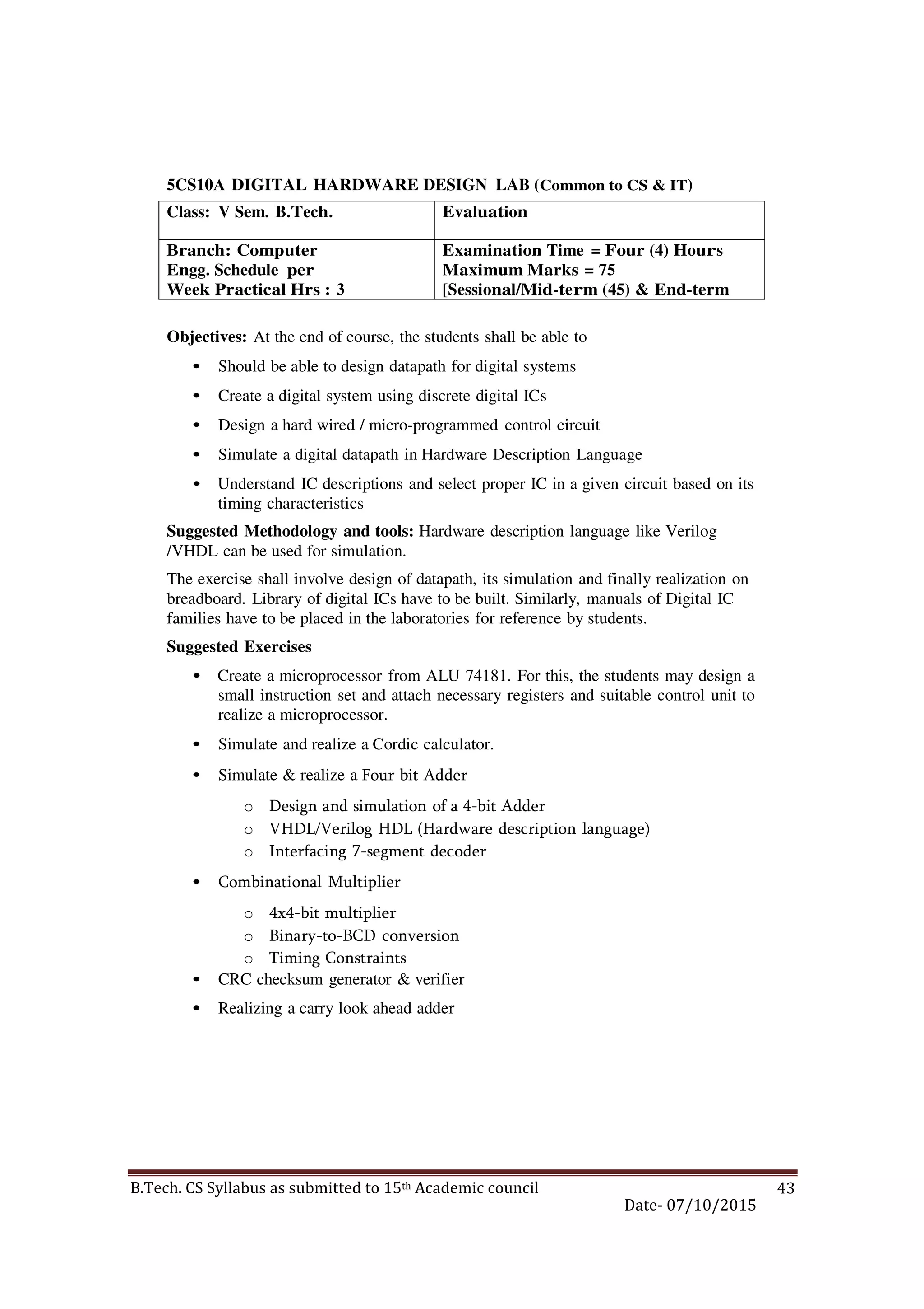 rtu cs branch syllabus | PDF