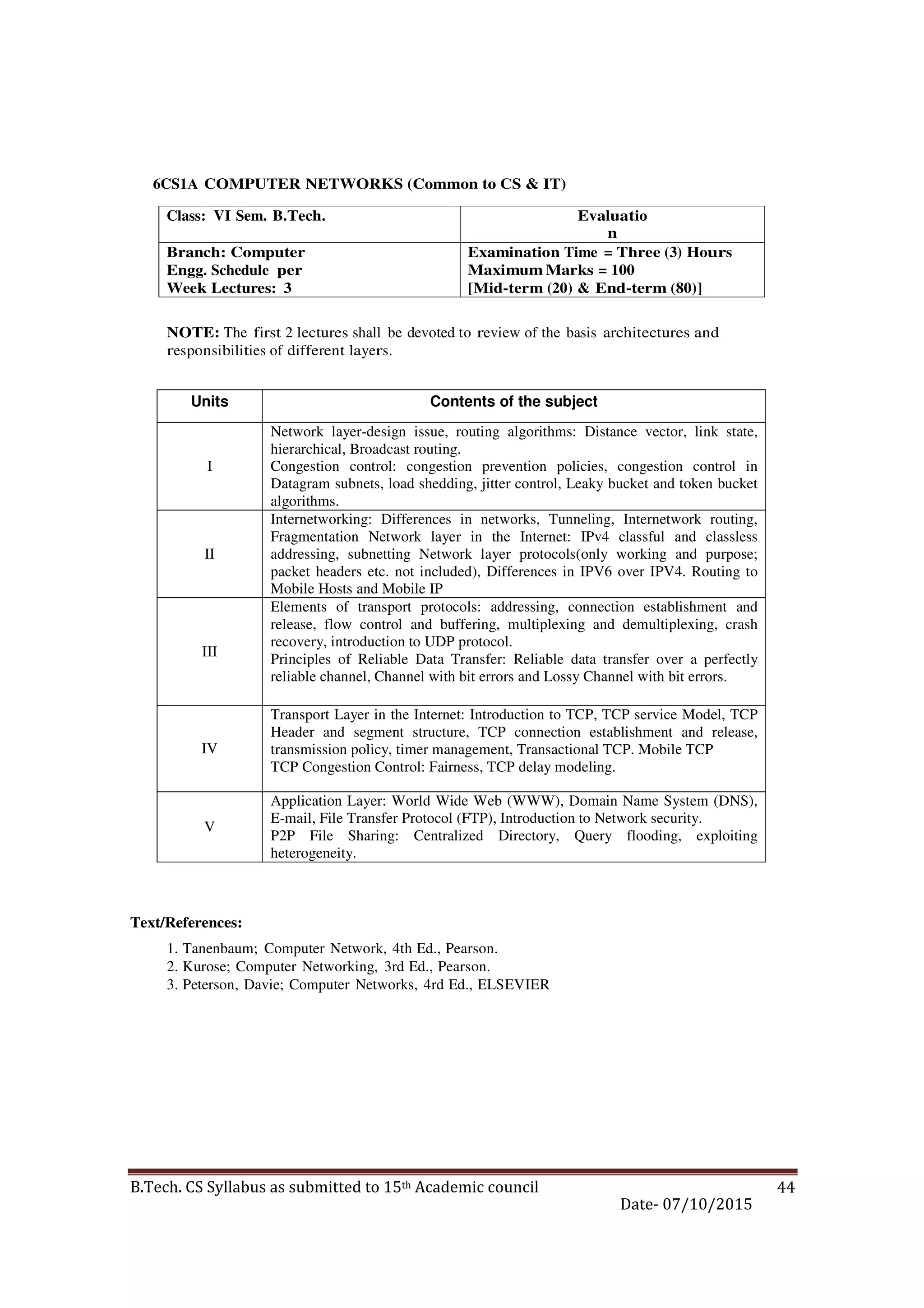 rtu cs branch syllabus | PDF