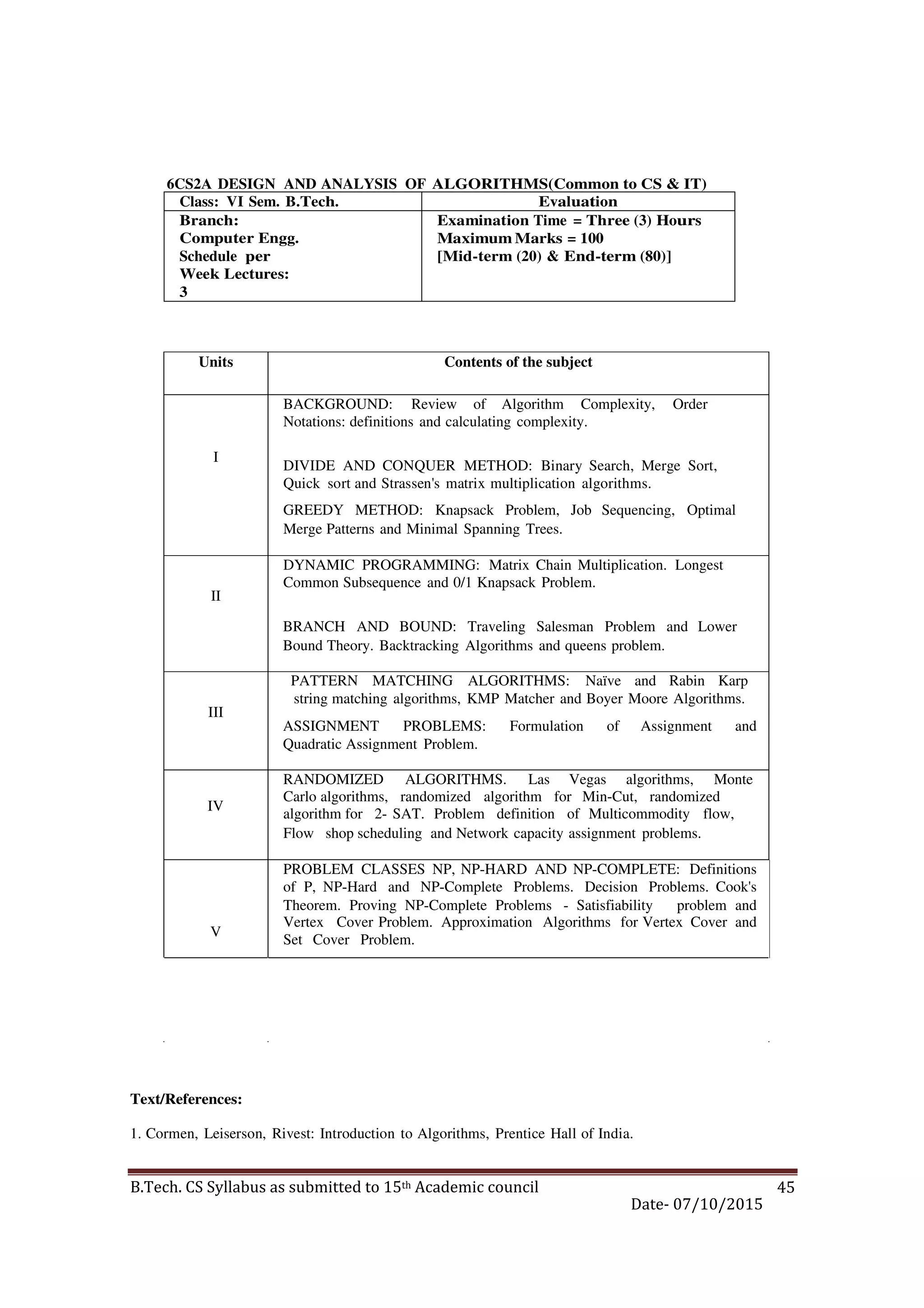 rtu cs branch syllabus | PDF