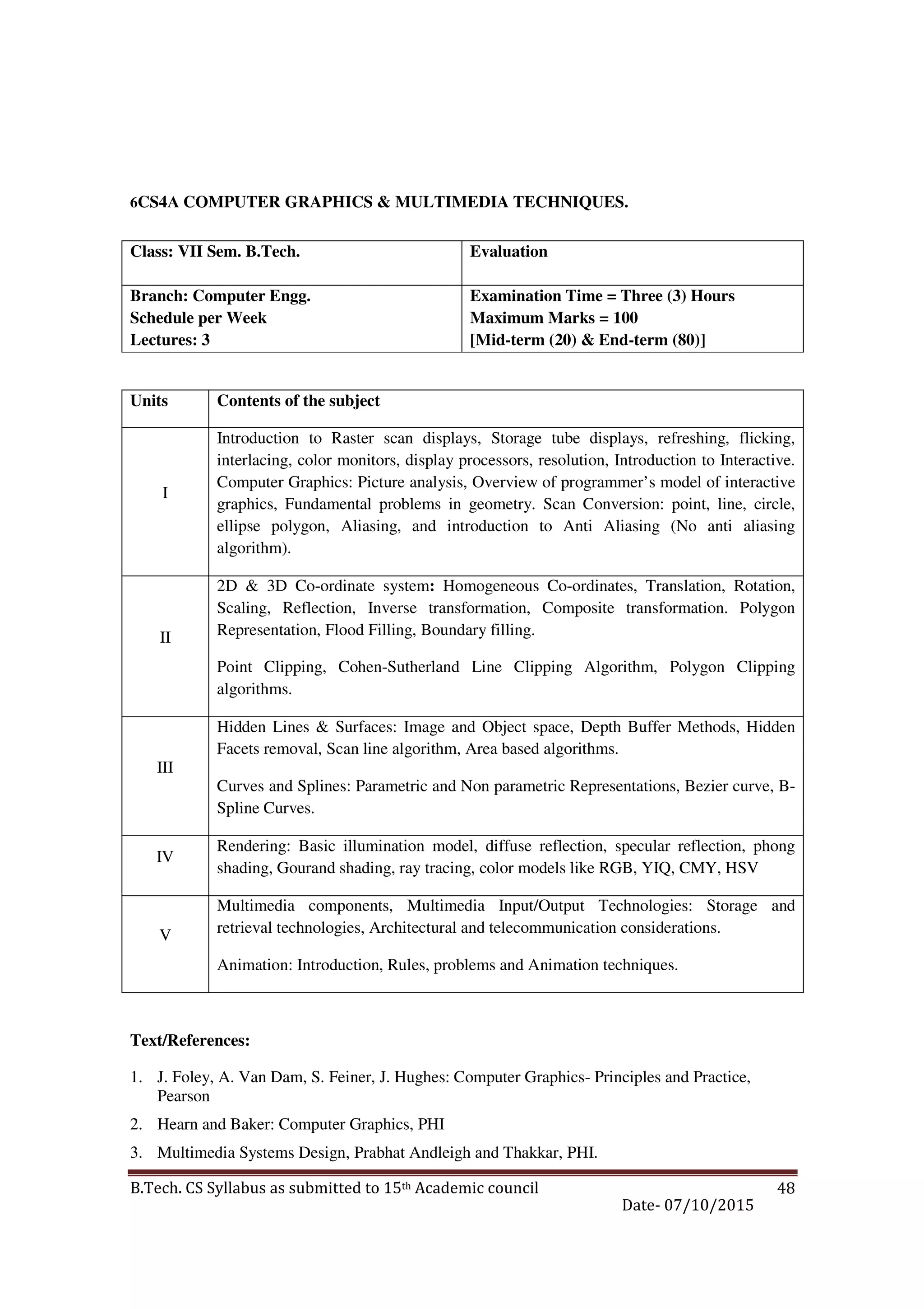 rtu cs branch syllabus | PDF
