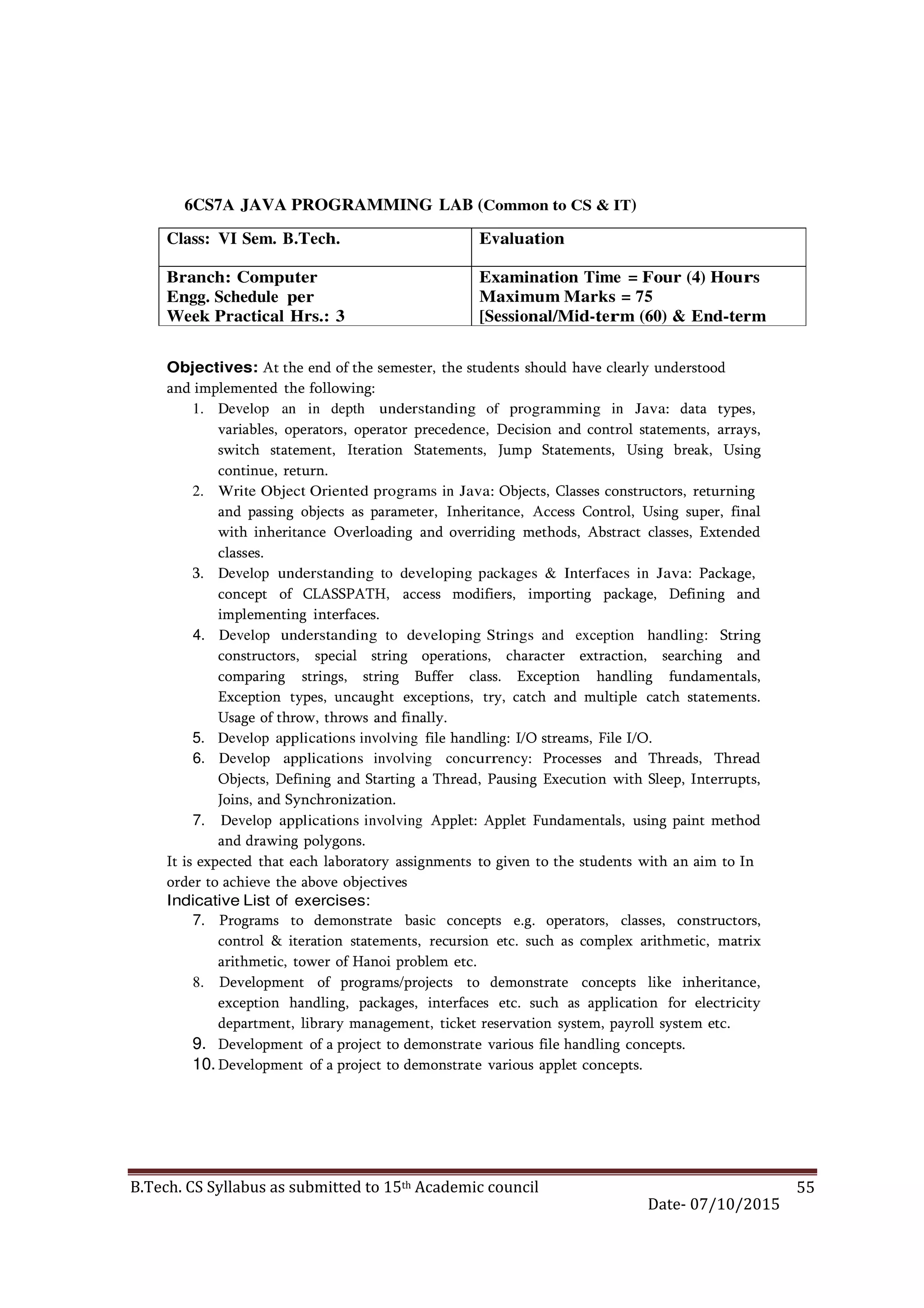 rtu cs branch syllabus | PDF