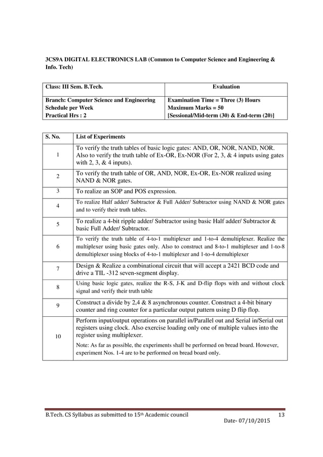 rtu cs branch syllabus | PDF
