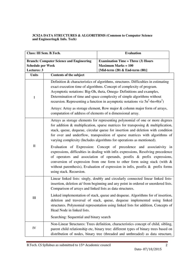 rtu cs branch syllabus | PDF