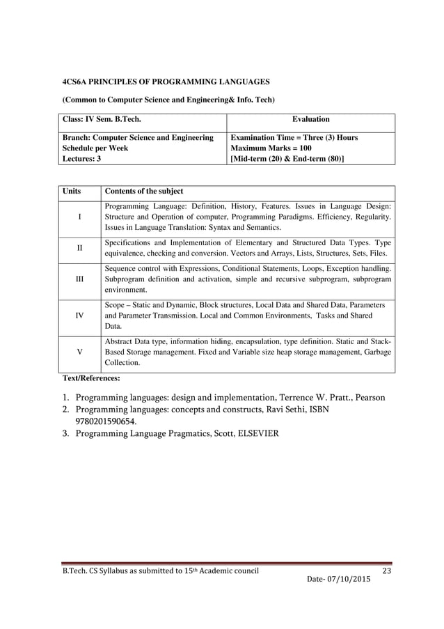 rtu cs branch syllabus | PDF