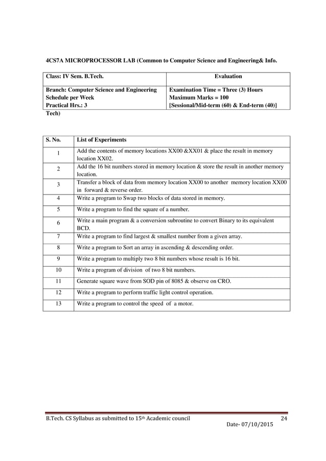 rtu cs branch syllabus | PDF