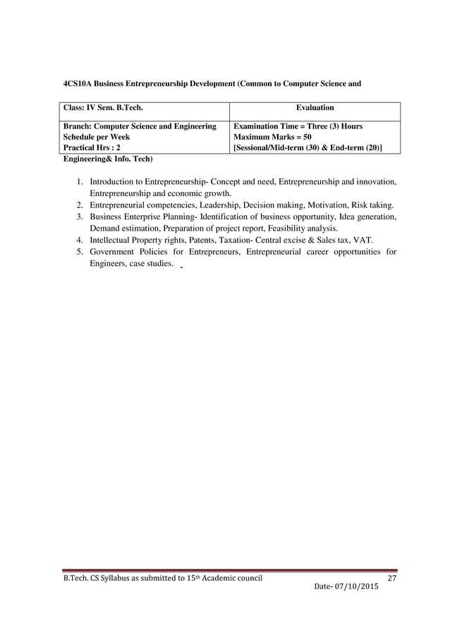 rtu cs branch syllabus | PDF