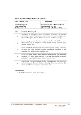 rtu cs branch syllabus | PDF