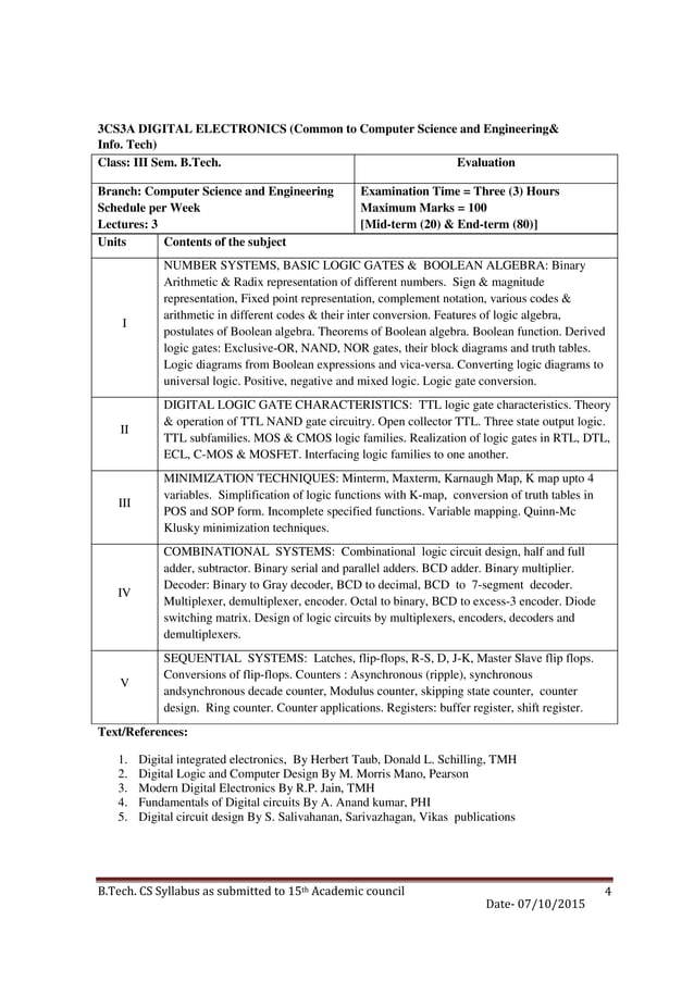 rtu cs branch syllabus | PDF