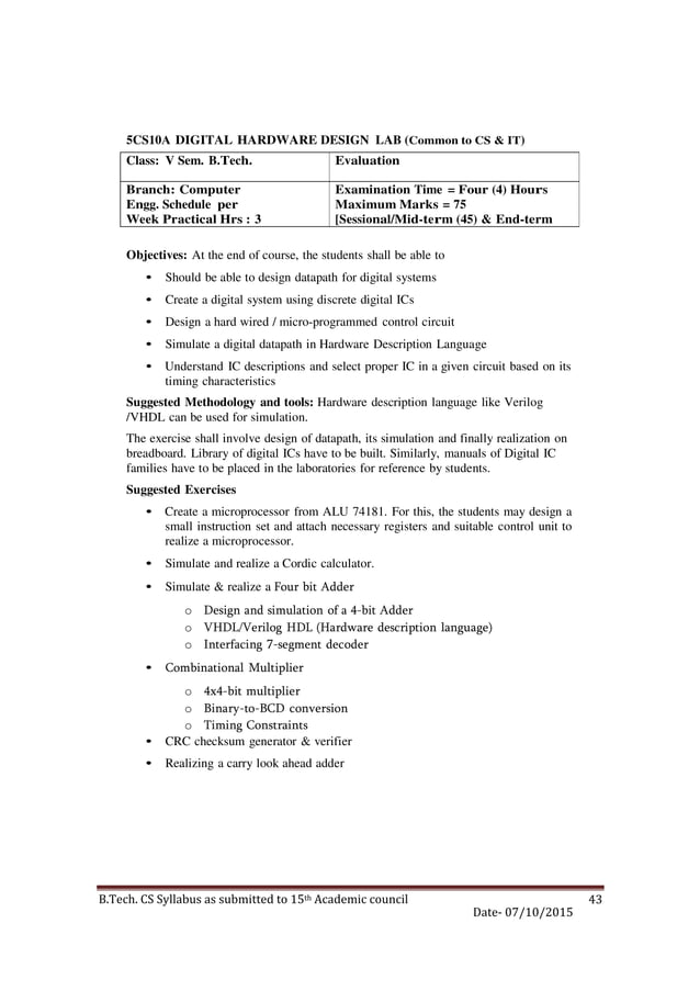 rtu cs branch syllabus | PDF