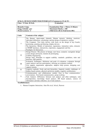 rtu cs branch syllabus | PDF