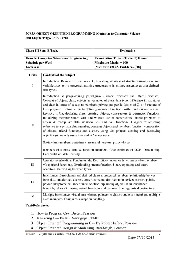 rtu cs branch syllabus | PDF