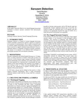 Sarcasm Detection | PDF