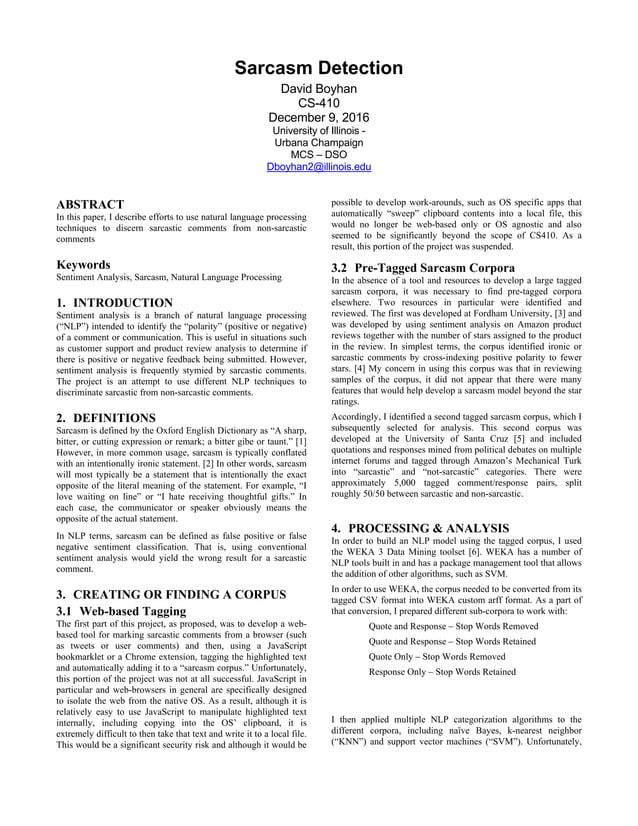 Sarcasm Detection Pdf