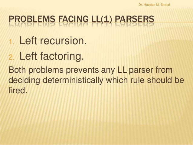Cs419 lec10 left recursion and left factoring Cs419 lec10 left recursion and left factoring