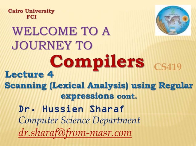 Cs419 lec4 lexical analysis using re | PPT