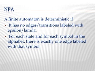 Cs419 lec6 lexical analysis using nfa | PPT