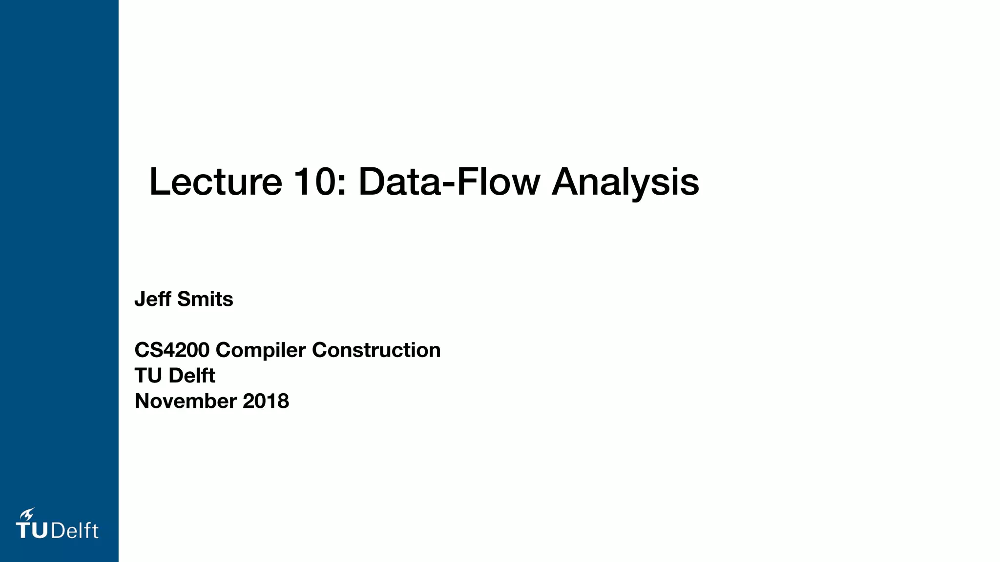 Compiler Construction | Lecture 10 | Data-Flow Analysis | PDF
