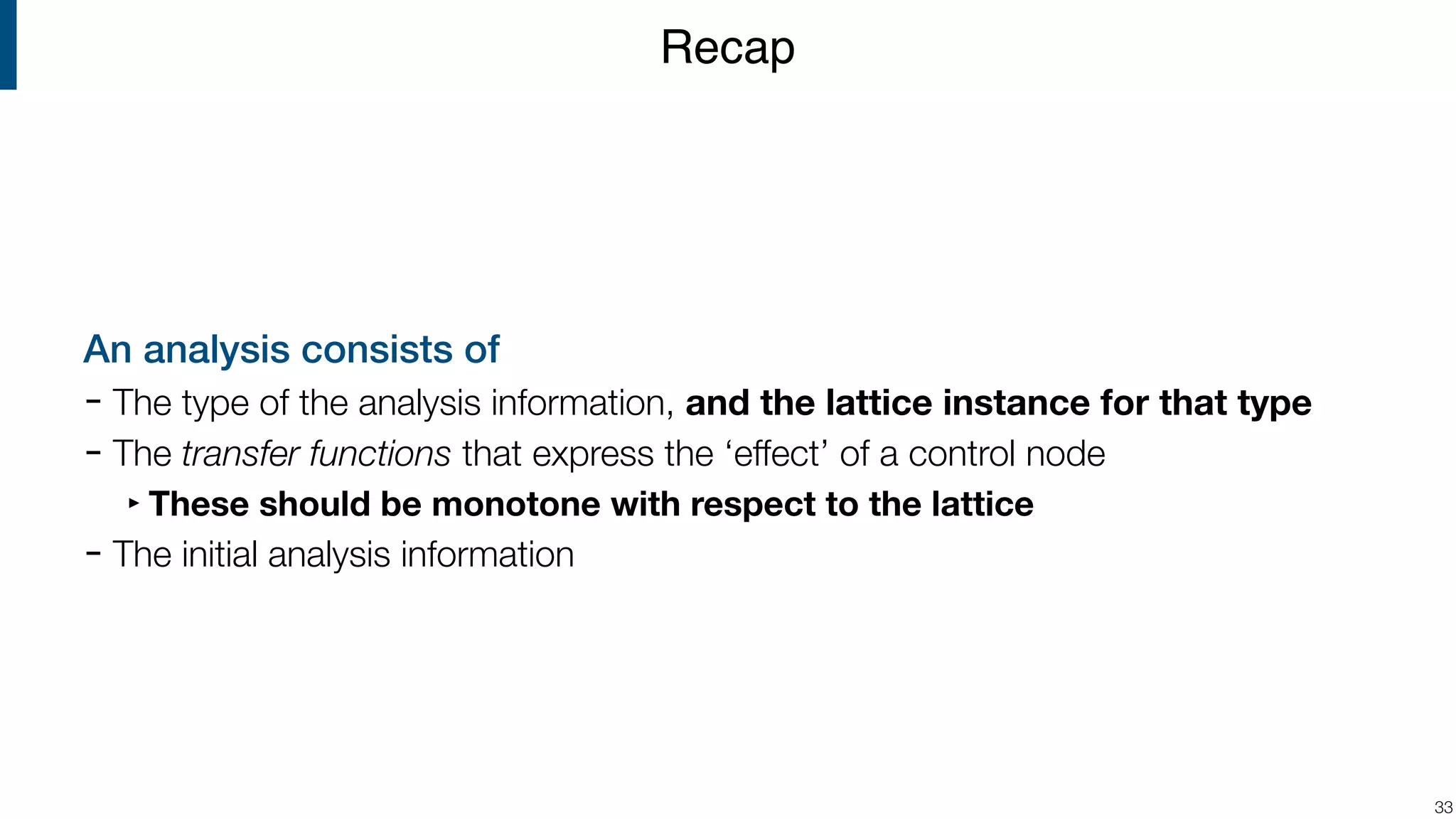 Compiler Construction | Lecture 11 | Monotone Frameworks | PDF
