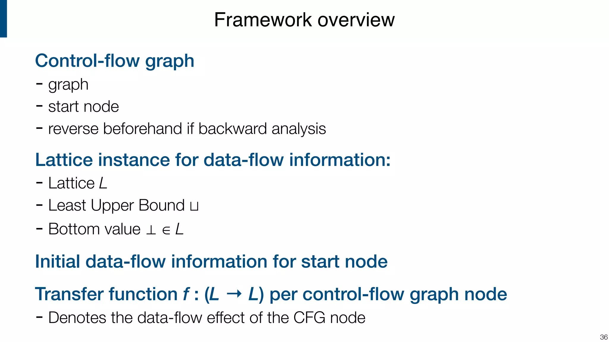 Compiler Construction | Lecture 11 | Monotone Frameworks | PPT