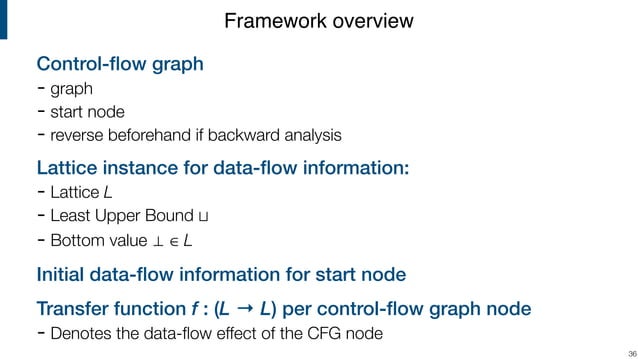 Compiler Construction | Lecture 11 | Monotone Frameworks | PDF