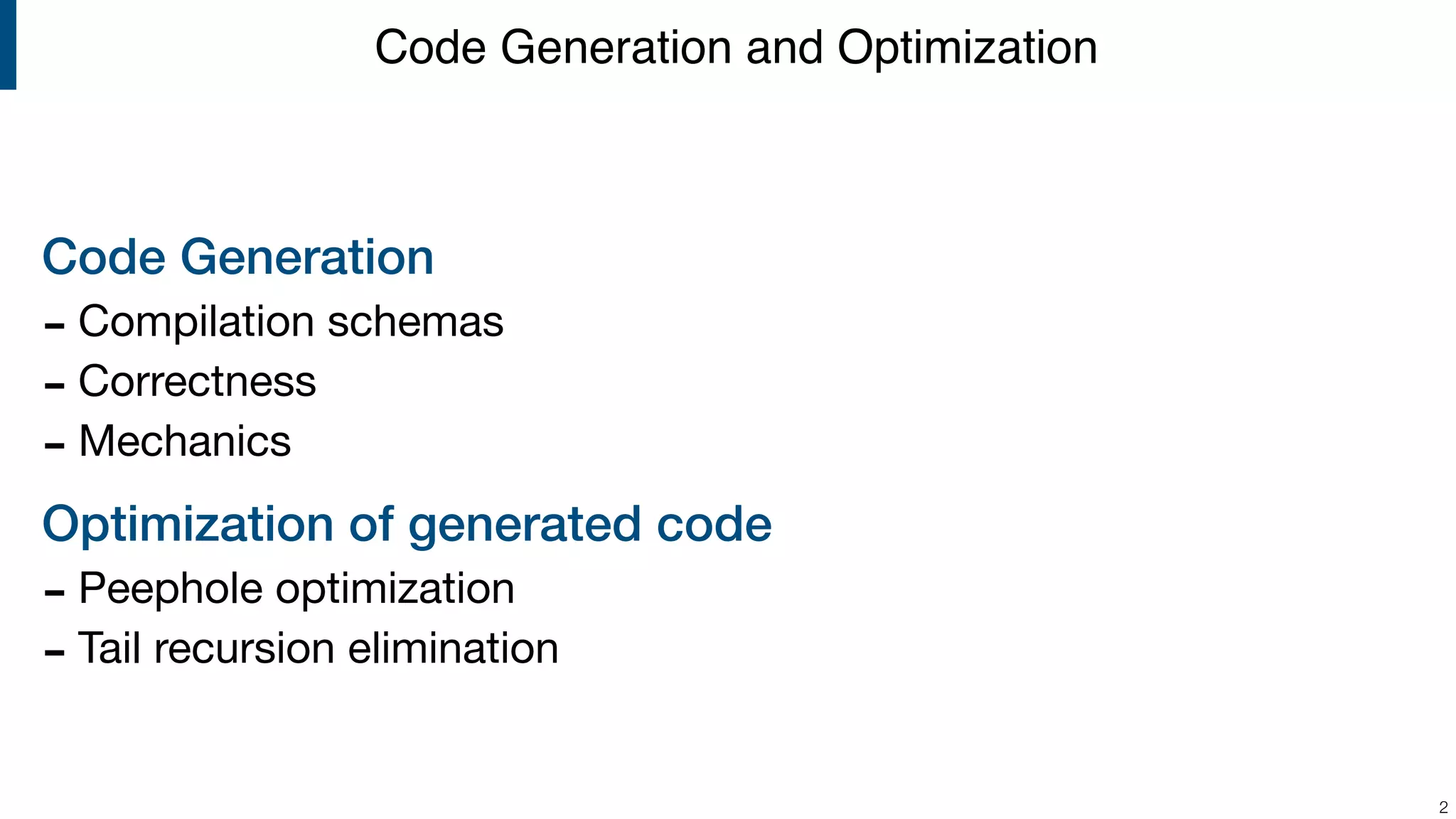 Compiler Construction Lecture 13 Code Generation Pdf Programming Languages Computing