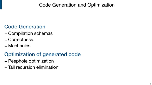 Compiler Construction Lecture 13 Code Generation Ppt 4695