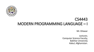 CS4443 - Modern Programming Language - I Lecture (1) | PPT