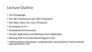 CS4443 - Modern Programming Language - I Lecture (1) | PPT